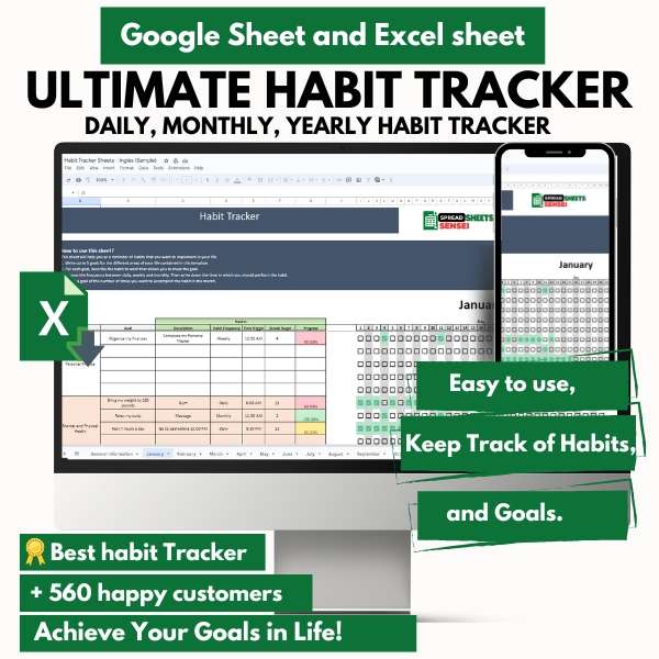 Ultimate Habit Tracker Spreadsheet Ultimate Habit Tracker Spreadsheet